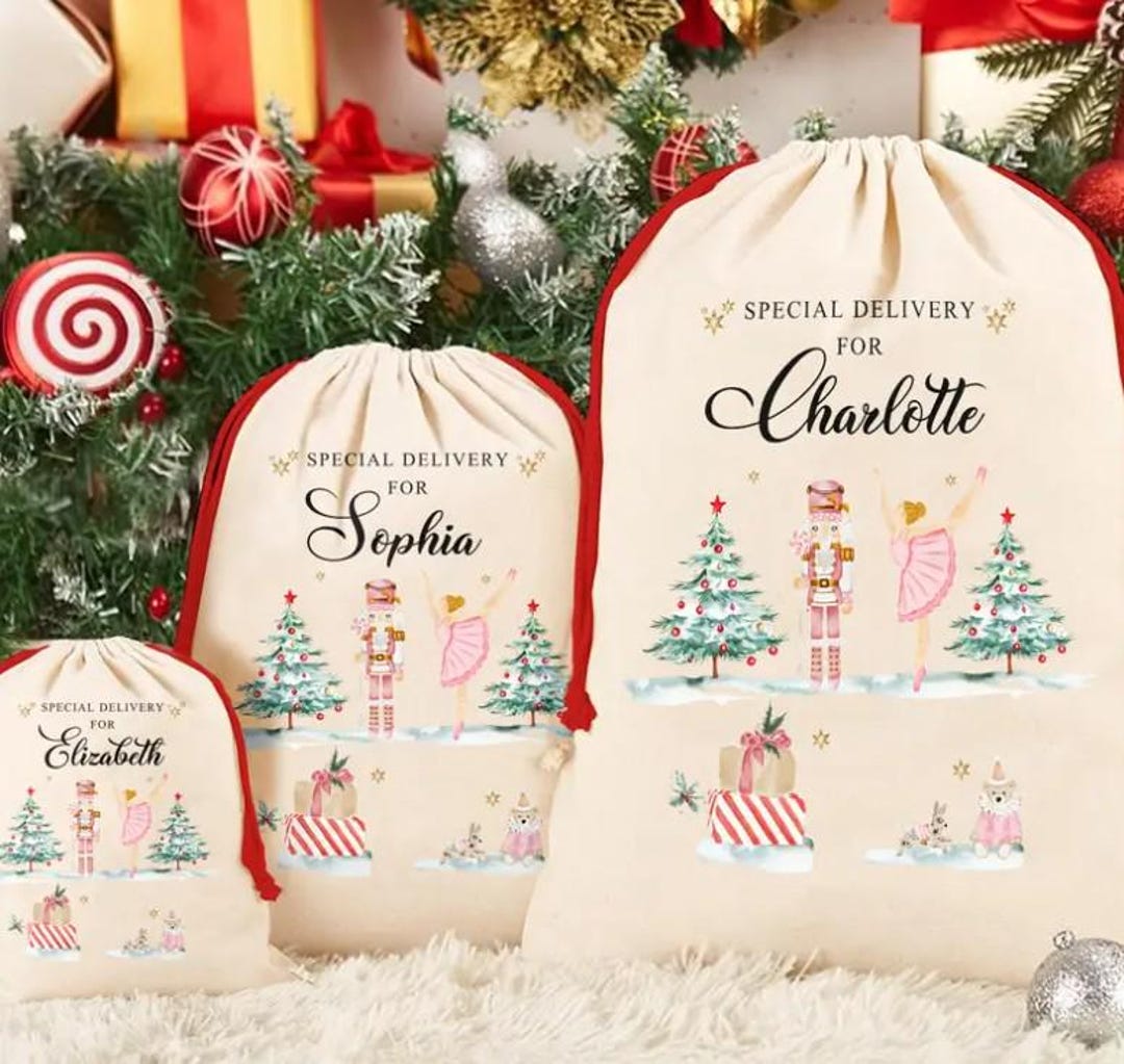 Personalized Santa Sack, Custom Name Christmas Gift Bag, Christmas Bag ...