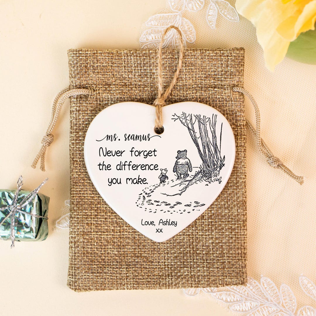 Personalised Thank You Gift, Winnie the Pooh Teacher Christmas Gift ...