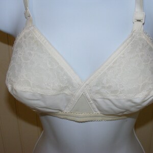 70s Bra 36B #446 Half Lace Fiberfill Cups Poly /cotton Vintage Lingerie ...