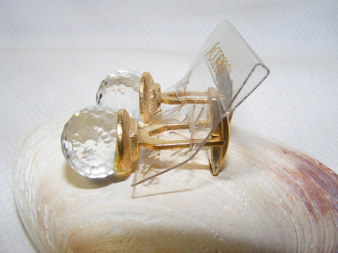1970s Coro Cufflinks Faceted Crystal Balls Deadstock Vintage - Etsy