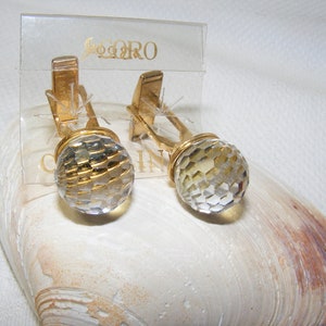 1970s Coro Cufflinks Faceted Crystal Balls Deadstock Vintage - Etsy