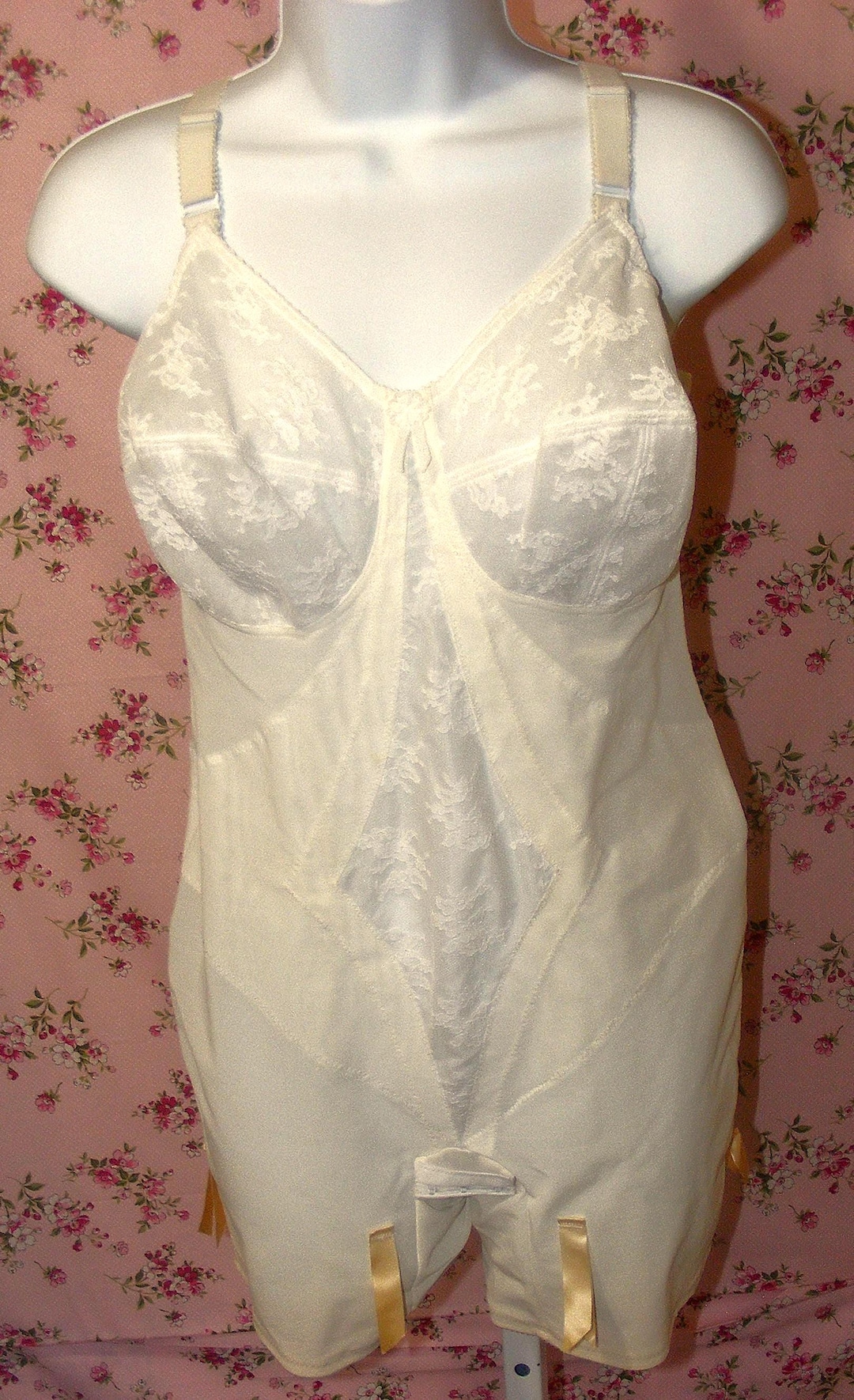 1970 Full Body Shaping Corset 38D Long Leg Girdle Deadstock #7473 Ward ...