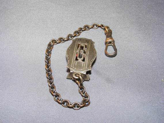 20s Mens Belt Watch Fob Silver Flapper Period "G" 1' … - Gem