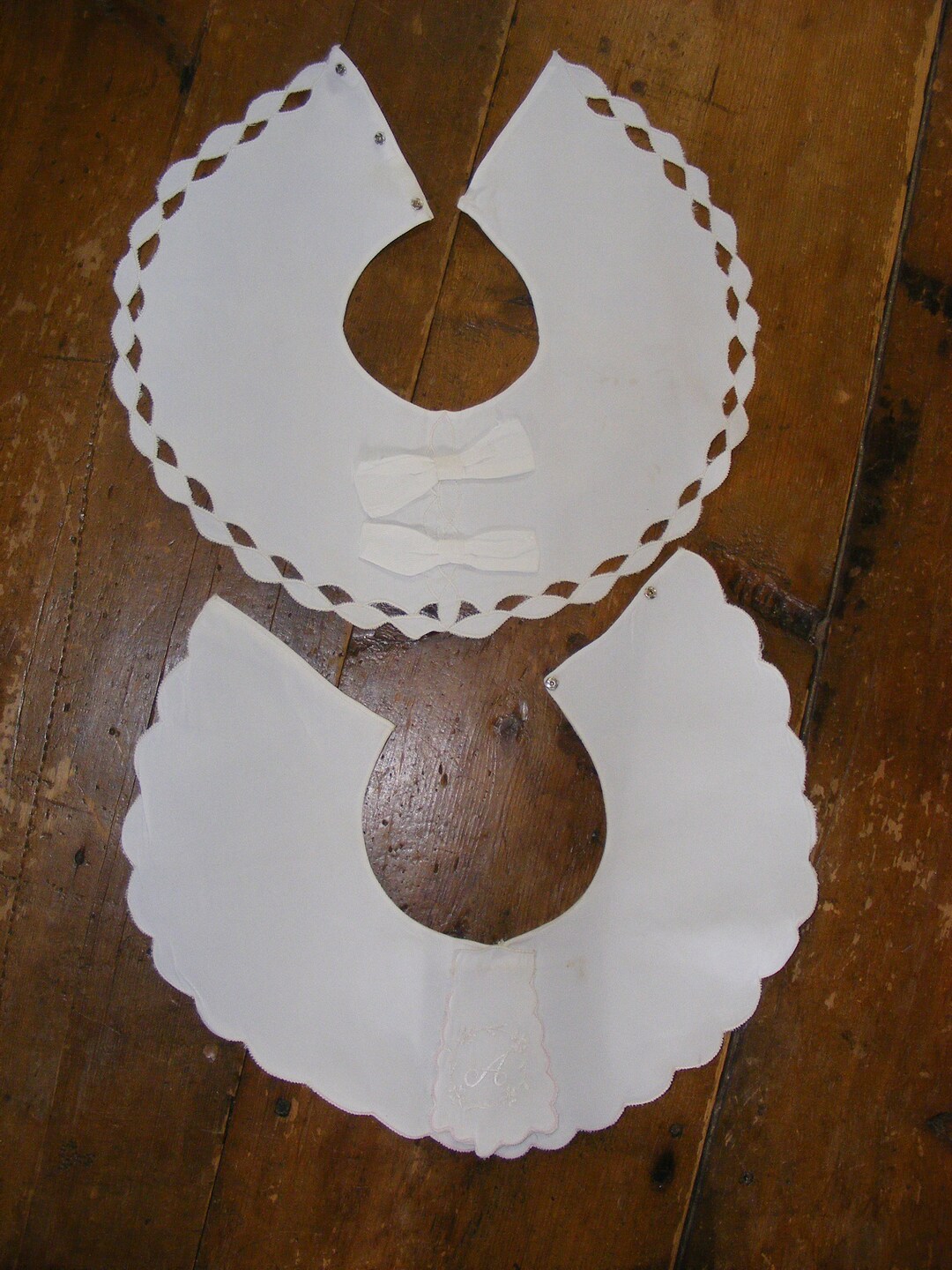 Pair 1950s Dress Collars White Rayon Large Peter Pan Style Vintage ...