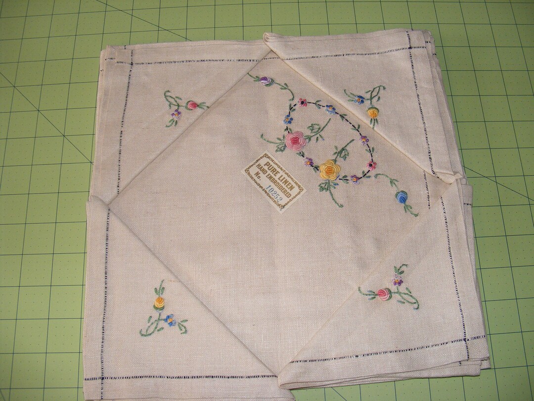 1920s 4 Pc Tablecloth and Napkins Vintage Bridge Set Deadstock - Etsy