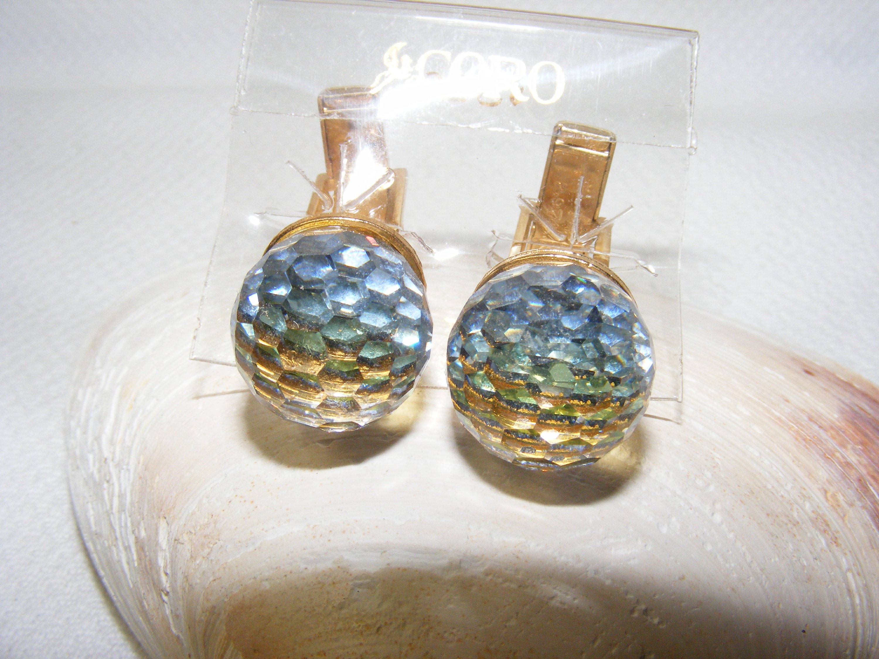 1970s Coro Cufflinks Faceted Crystal Balls Deadstock Vintage - Etsy