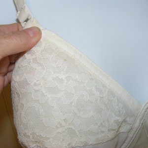 70s Bra 36B #446 Half Lace Fiberfill Cups Poly /cotton Vintage Lingerie ...