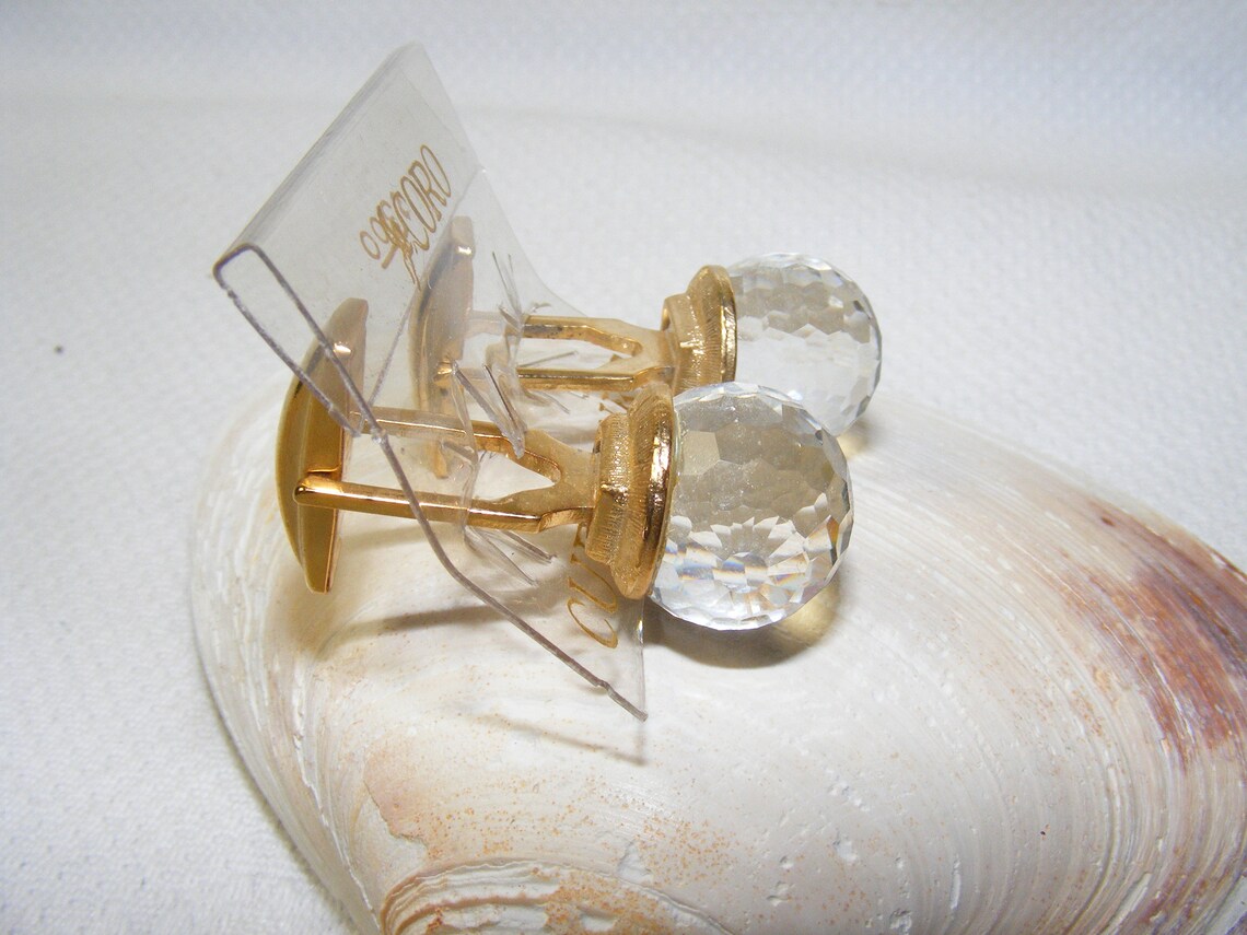 1970s Coro Cufflinks Faceted Crystal Balls Deadstock Vintage - Etsy