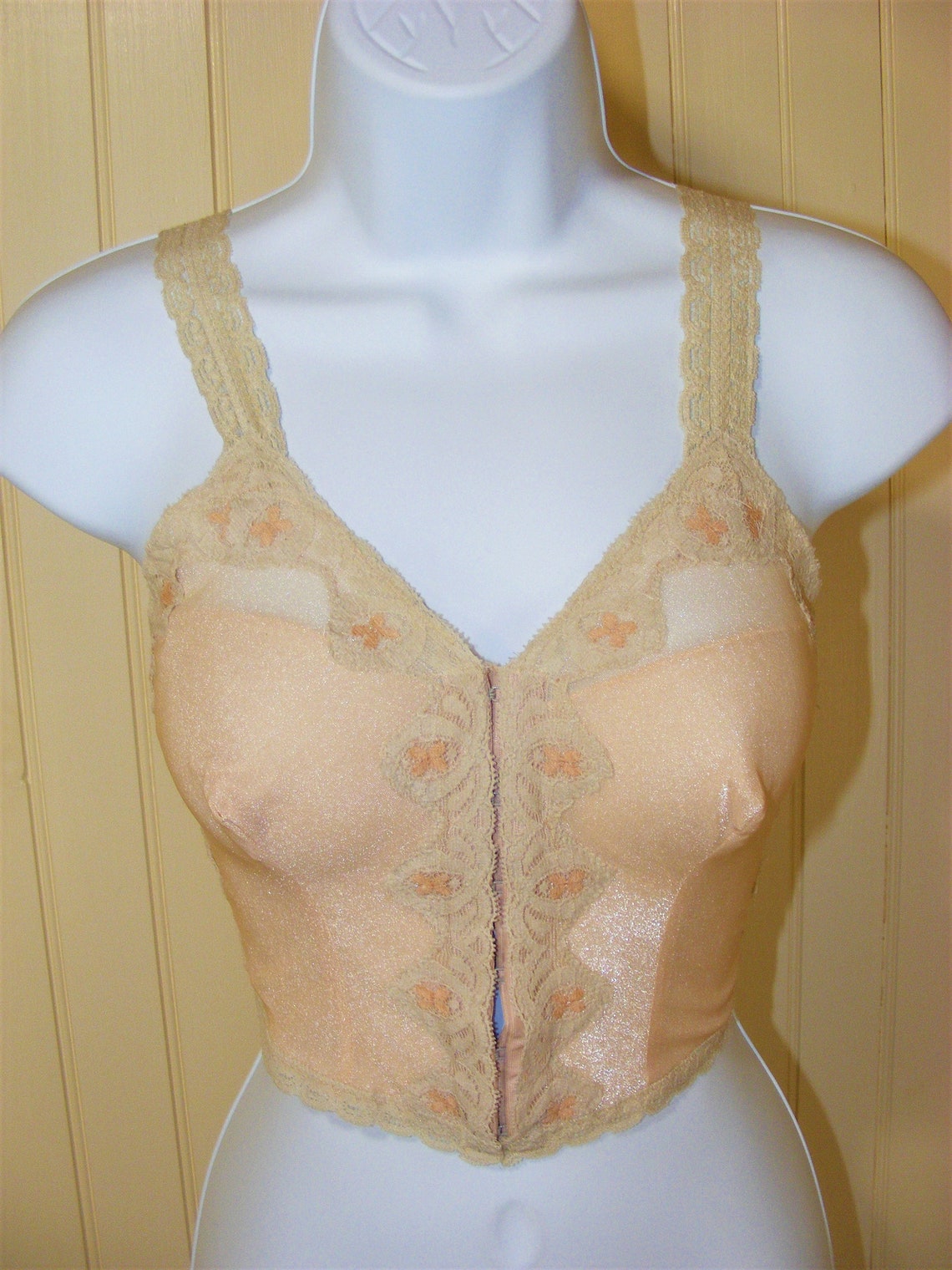 70s Bullet Bra Longline Airway Companion Lounge Bra Peach Etsy