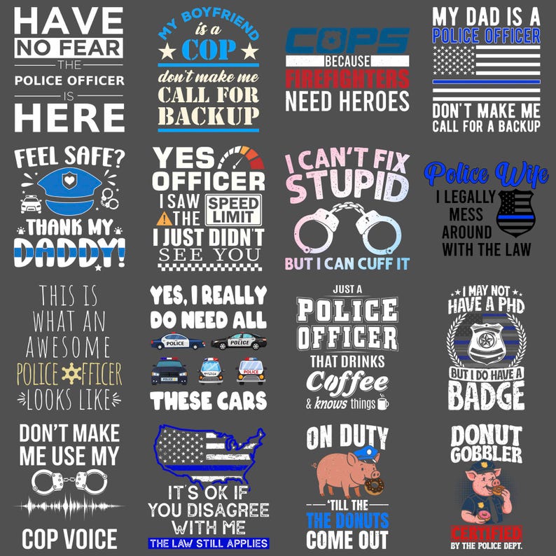 Cop Funny Quote PNG – Police Officer Humor Clipart, Sarcastic Law ...