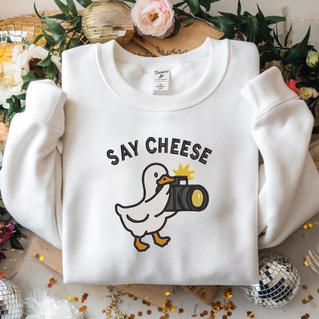Say Cheese Duck Embroidery Design, Cute Duck Camera Stitch File ...