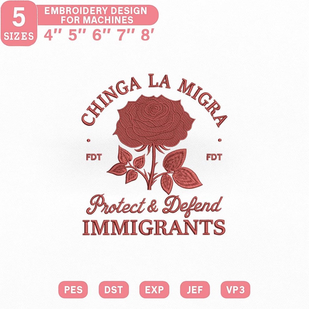 Rose Activist Embroidery Design, Floral Protest Stitch File ...