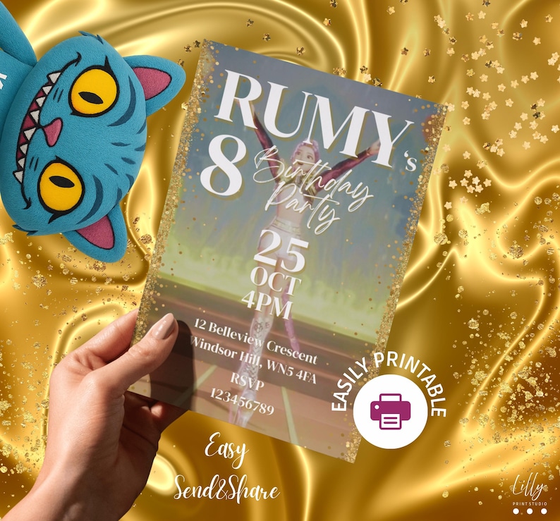 Birthday Invitation KPOP Demon Hunters, Rumy, Huntrix, Custom Kpdh ...