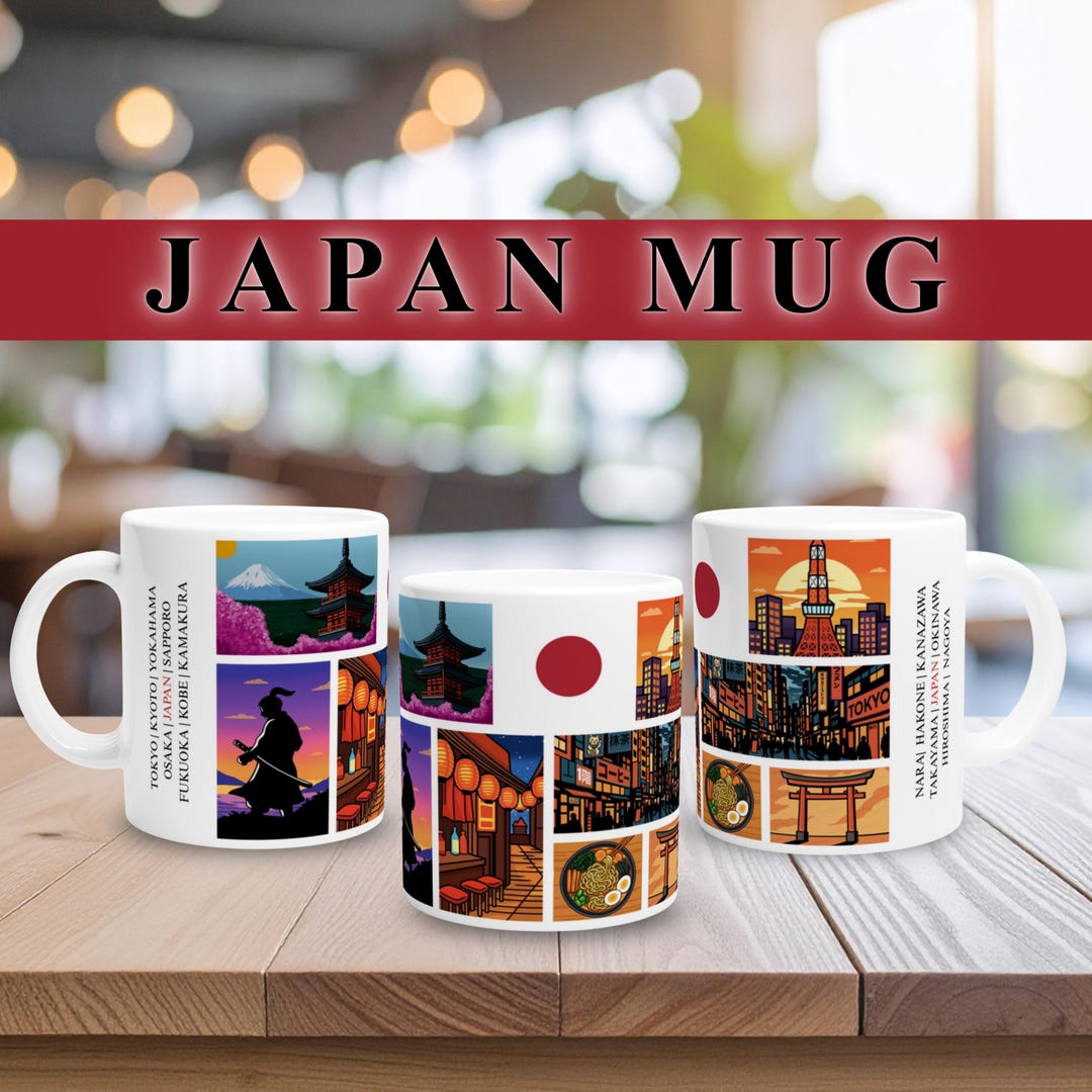 Japan Mug - Japanese Landmarks Coffee Mug - Japan Travel Mug - Tokyo ...