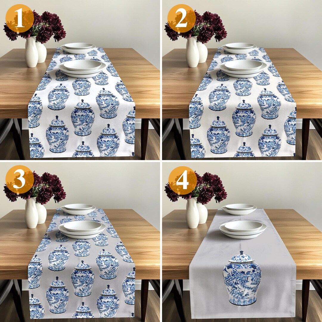 Modern Table Runner, Unique Dining Table Decor, Abstract Kitchen ...