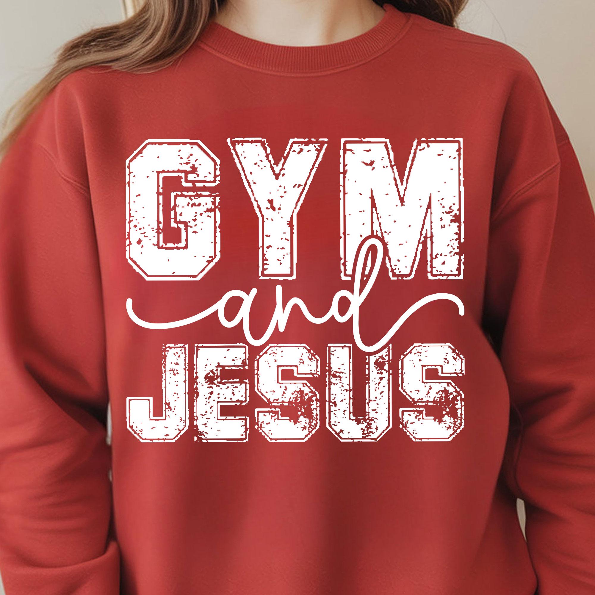 Gym and Jesus PNG, Vintage Christian Fitness Sublimation (digital ...