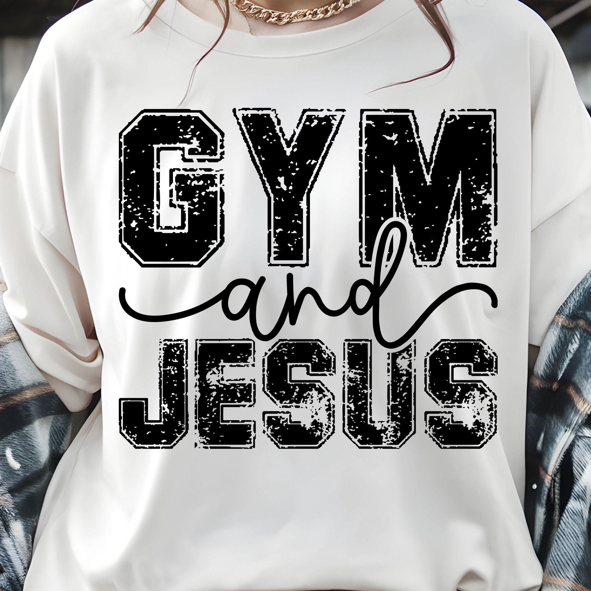 Gym and Jesus PNG, Vintage Christian Fitness Sublimation (digital ...