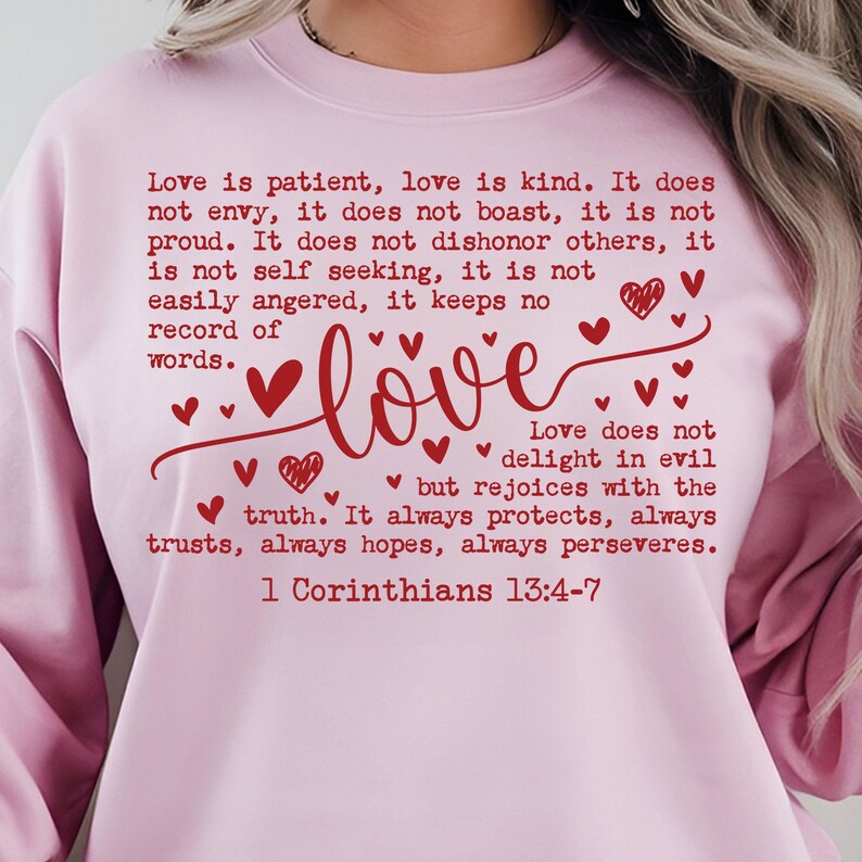 Love is Patient PNG, 1 Corinthians 13:4-7 Bible Verse, Christian Quote ...