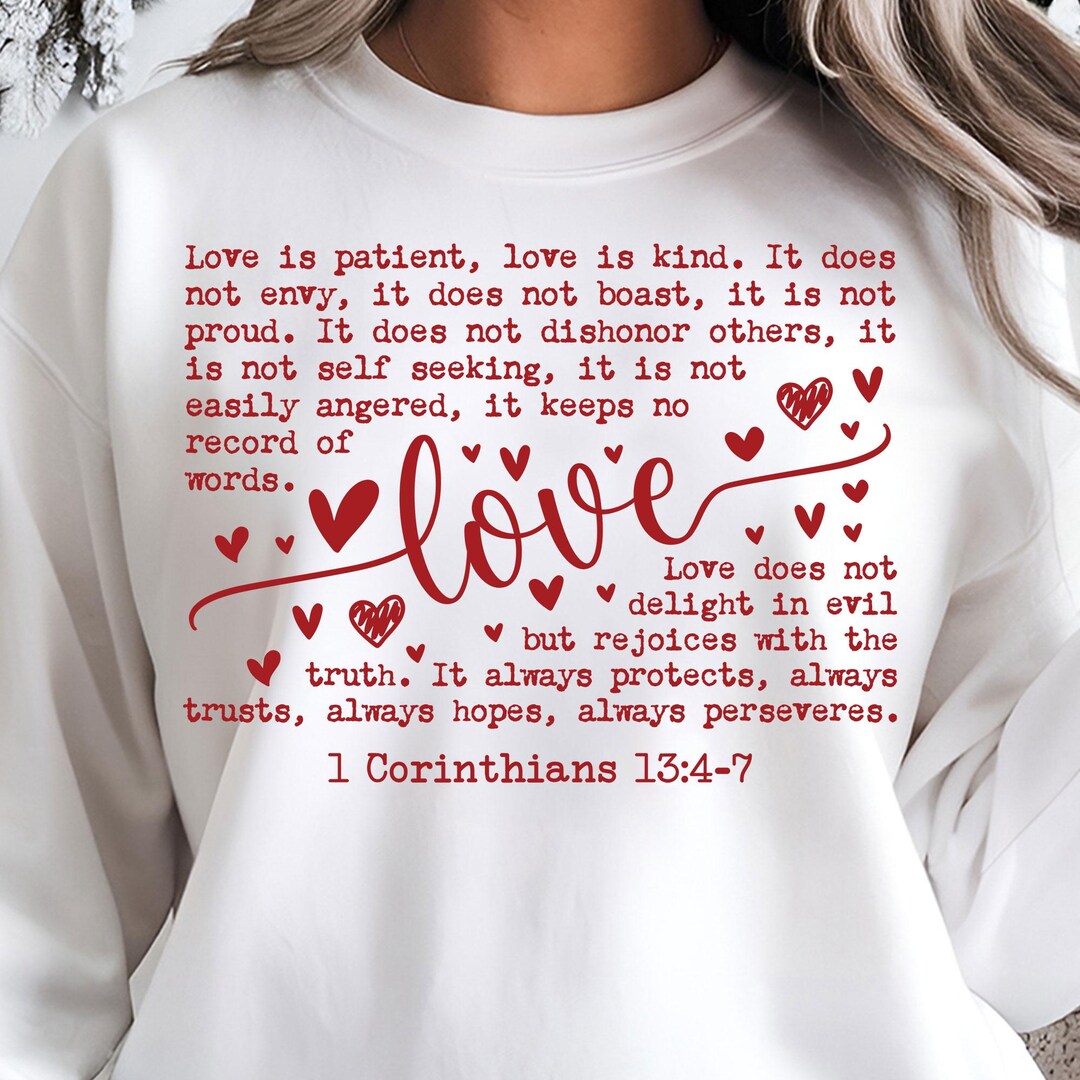 Love is Patient PNG, 1 Corinthians 13:4-7 Bible Verse, Christian Quote ...