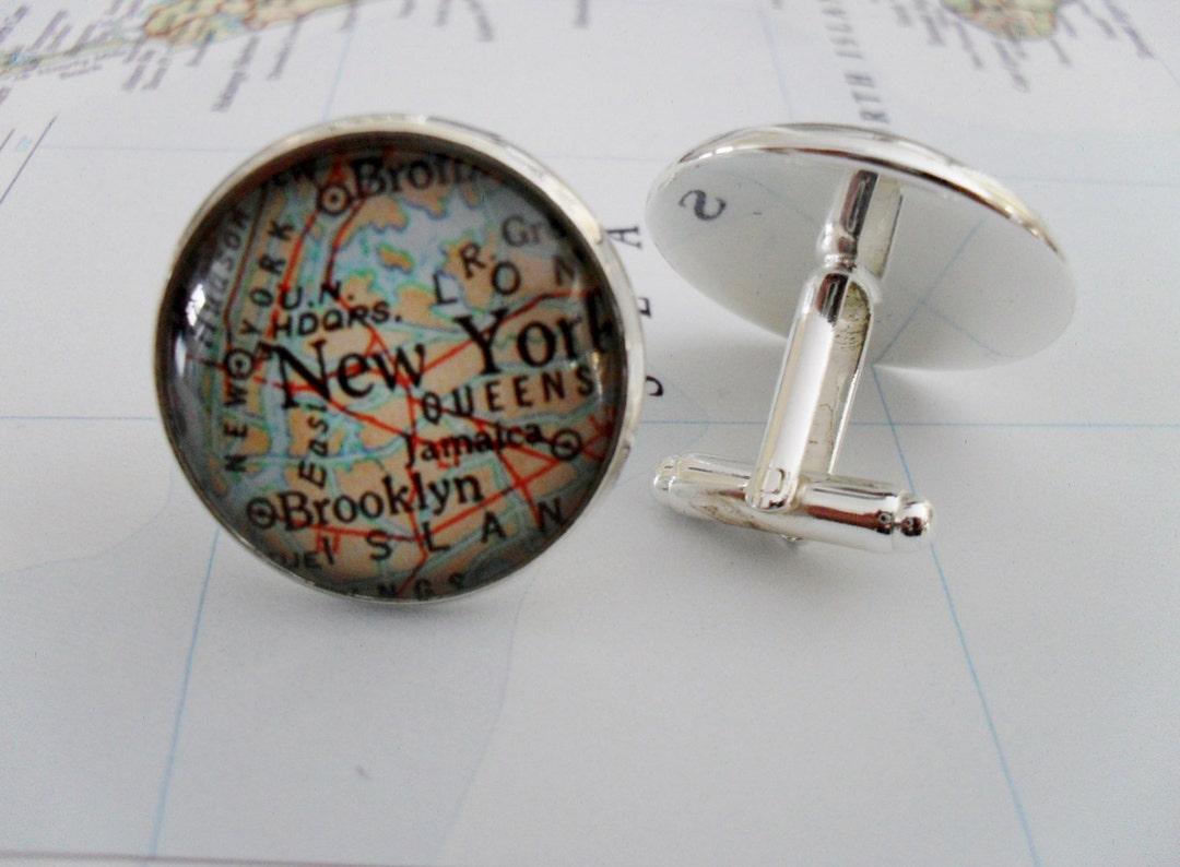 Custom Map Cufflinks / Personalized Map Cuff Links / Groomsmen Gift ...