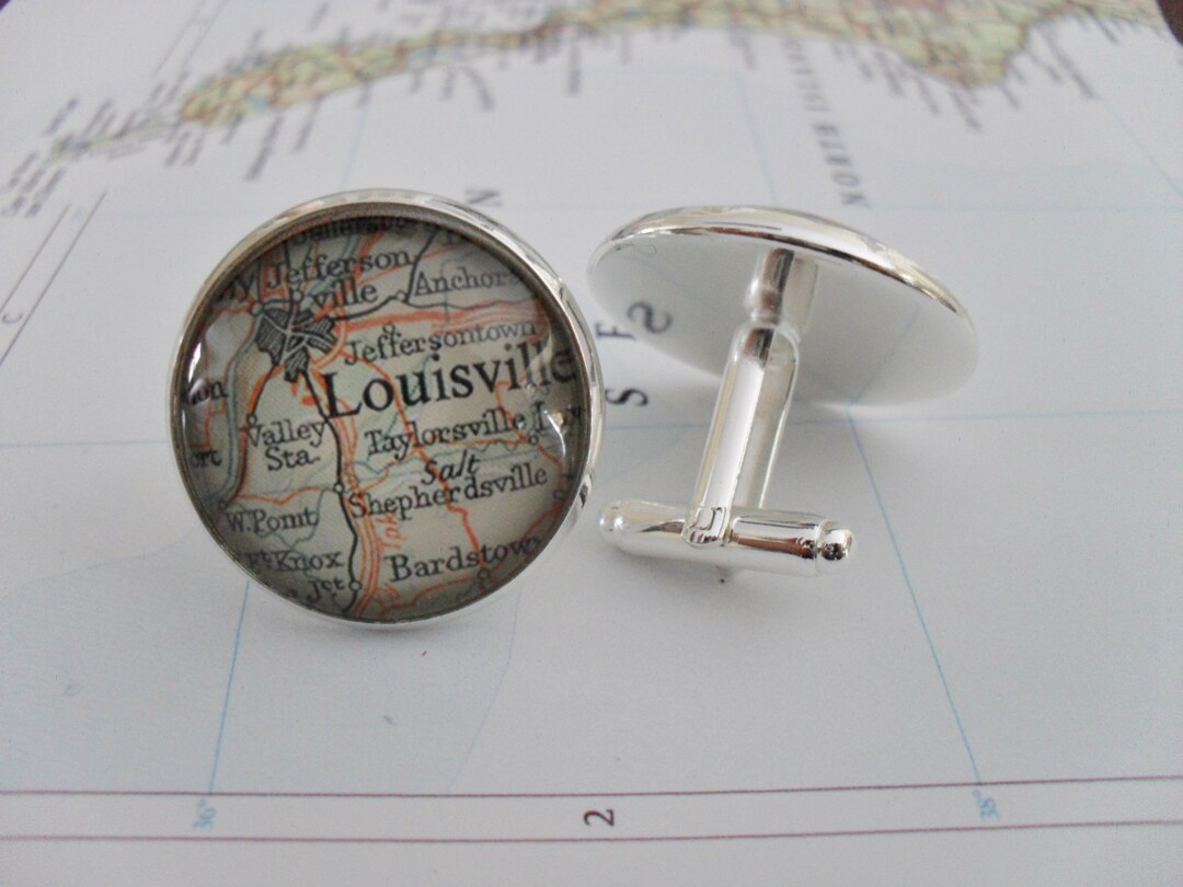 LOUISVILLE MAP CUFFLINKS / Kentucky Cufflinks / Custom Cufflinks ...