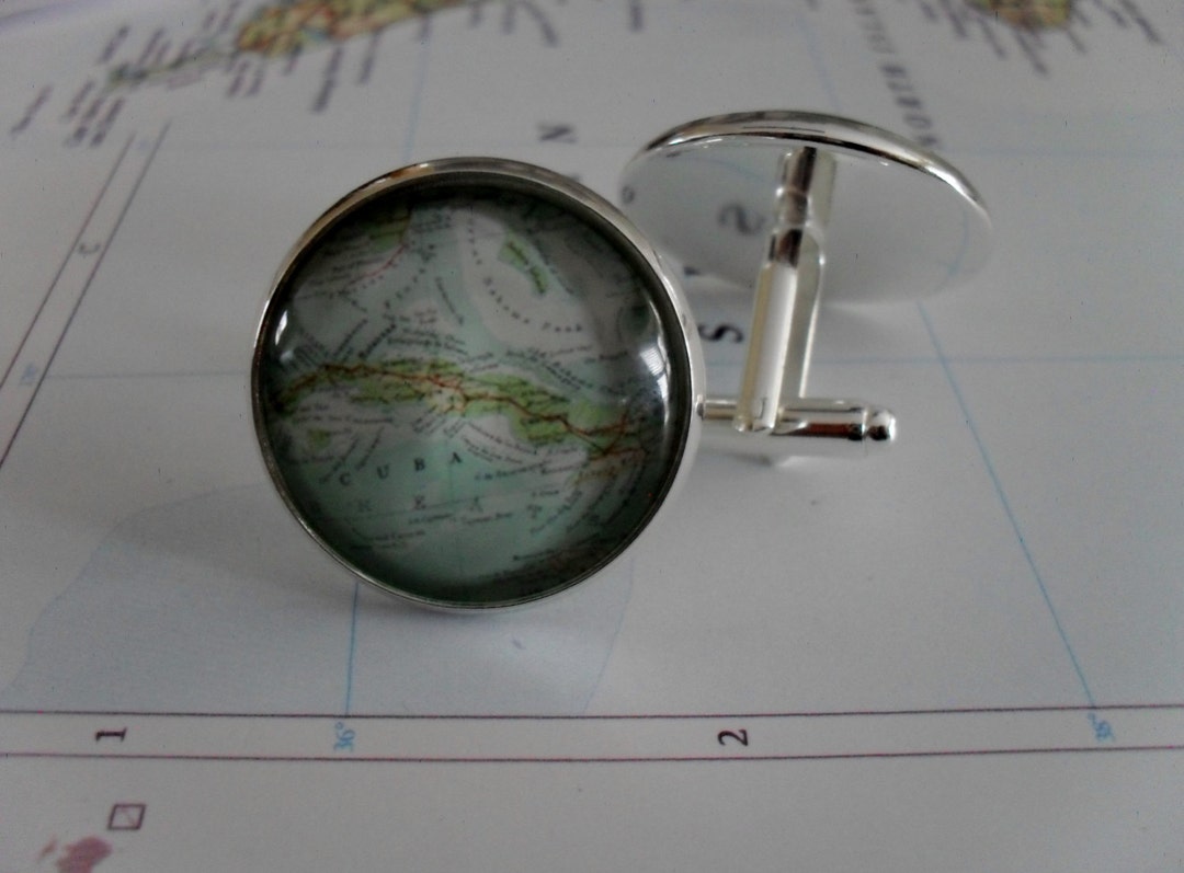 CUBA Map CUFFLINKS / CUBAN Map Cuff Links / Cuba Cufflinks / Groomsmen ...
