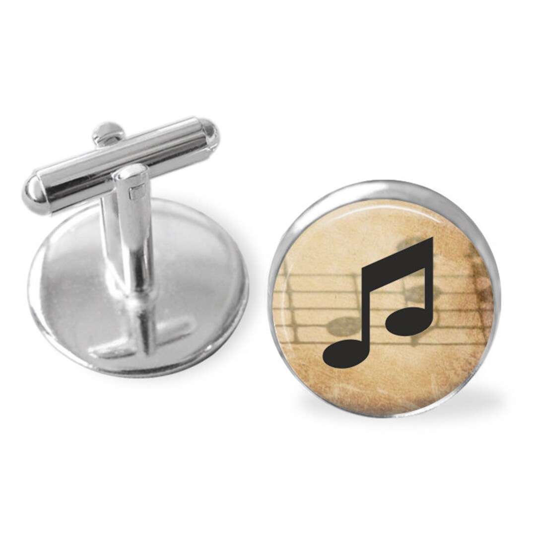 MUSIC NOTE CUFFLINKS / Gift for Him / Musician Gift / 2 Sizes to Choose ...