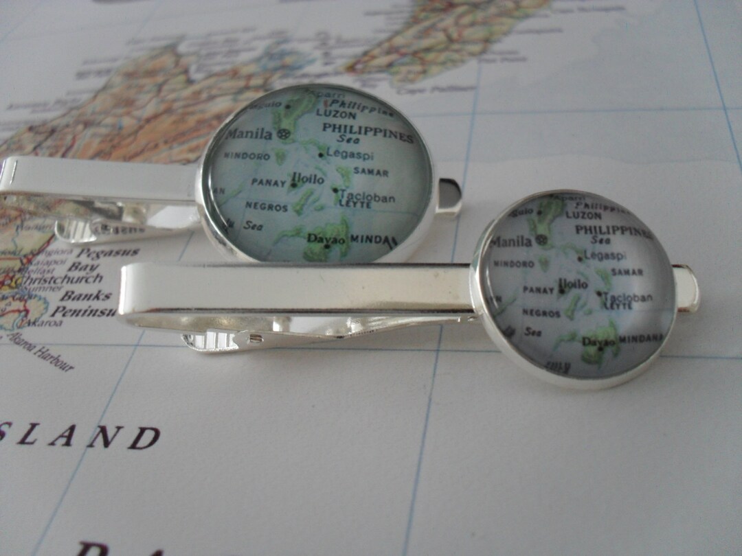 PHILIPPINES MAP Tie Bar / Silver / Groomsmen Gift / Gift for Him / Map ...