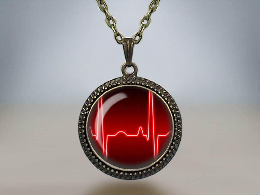 HEART Rhythm Pendant Necklace / EKG Necklace / Gift for Doctor / EMS ...