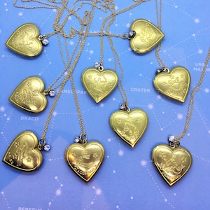 Zodiac Heart Locket Necklace / Zodiac Sign / Vintage Lockets ...