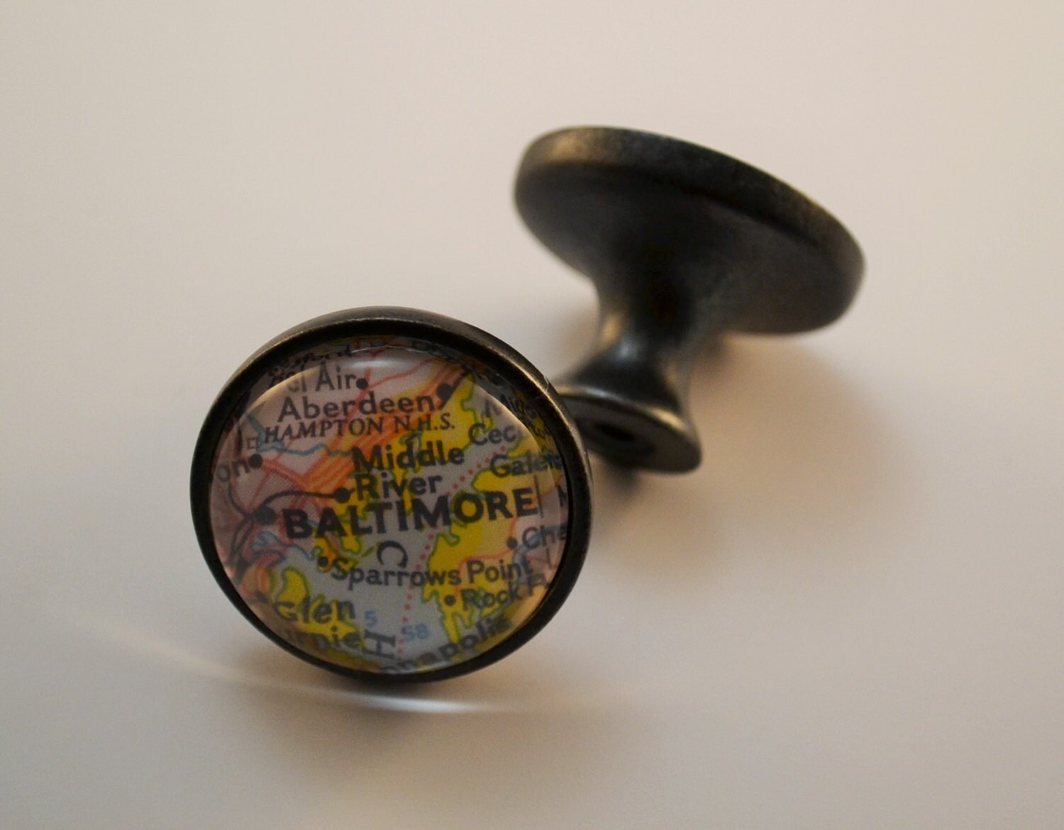 Custom MAP CABINET KNOBS / Map Drawer Pull / Glass Domed - Etsy Canada