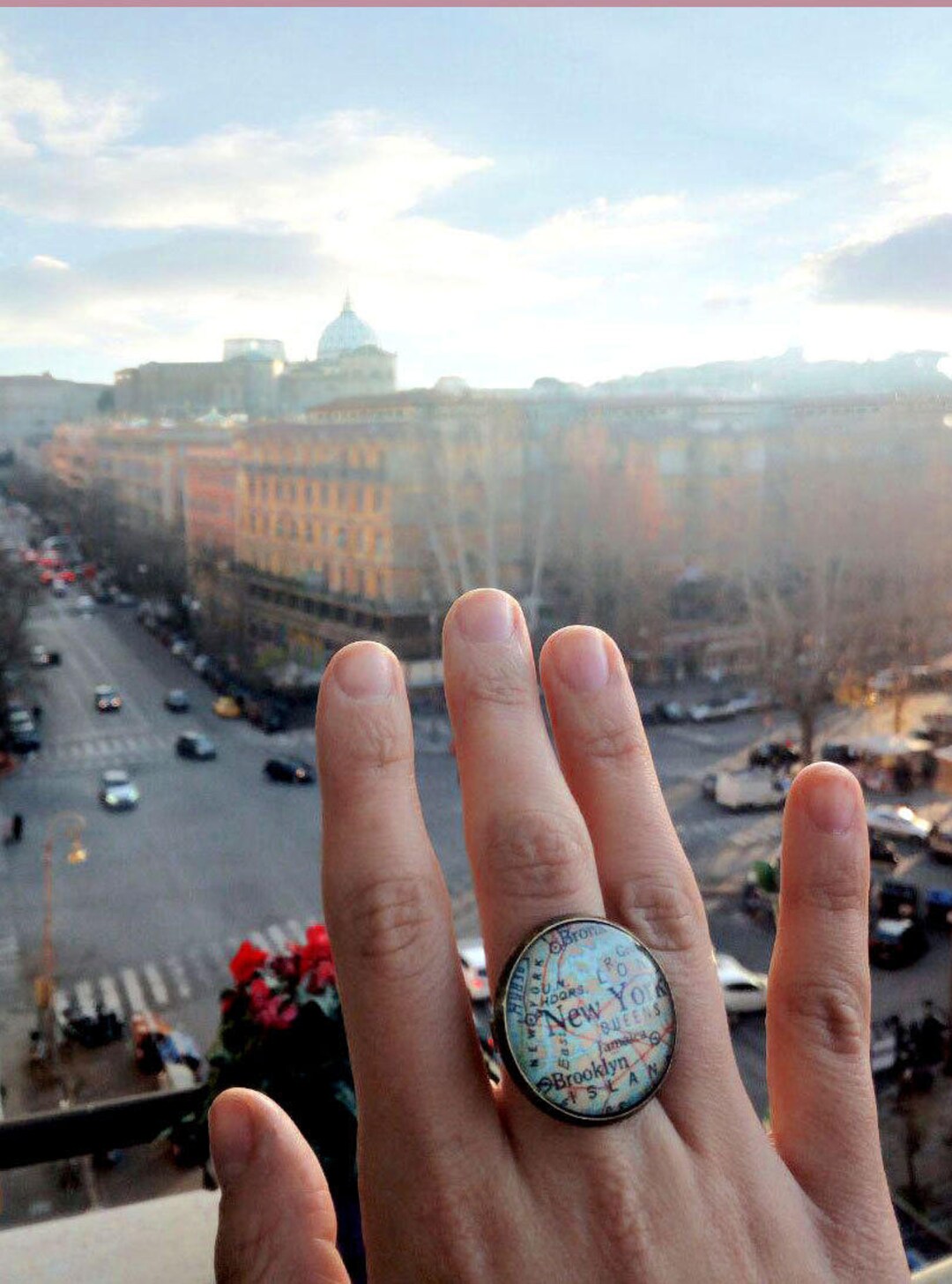 Custom MAP RING / Adjustable / You Pick the Location / Any City ...