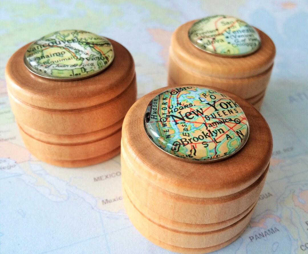 Custom MAP TRINKET BOX / You Pick the Location / Any City / Vintage Map ...