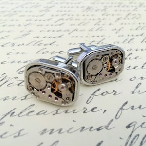 STEAMPUNK Vintage WATCH Movement CUFFLINKS // Industrial // Retro ...