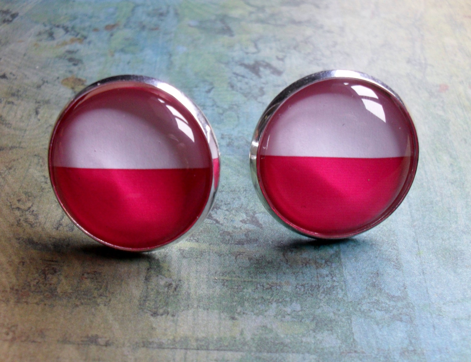 POLISH FLAG Silver Cuff Links / Flag of Poland Cufflinks / Country ...