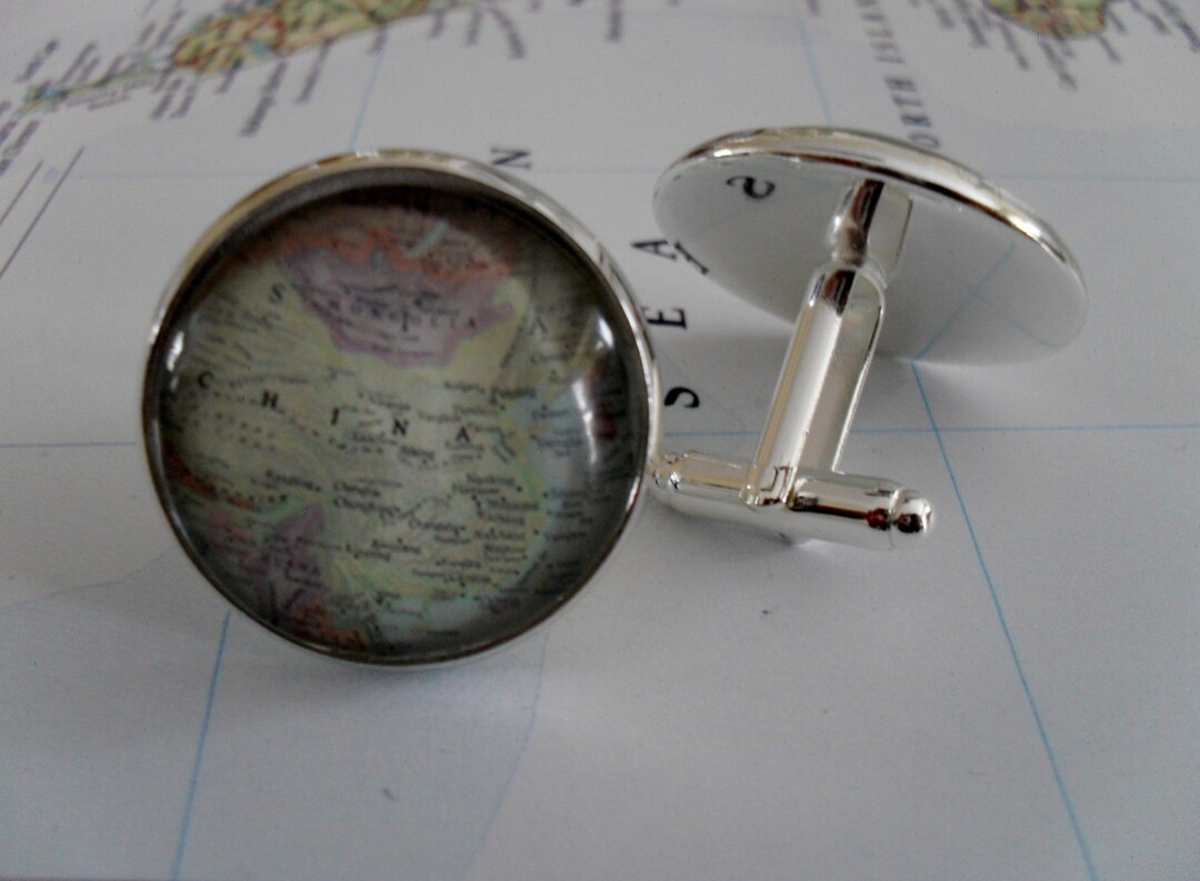 CHINA MAP Silver CUFFLINKS / China Map Cuff Links / Father's Day ...