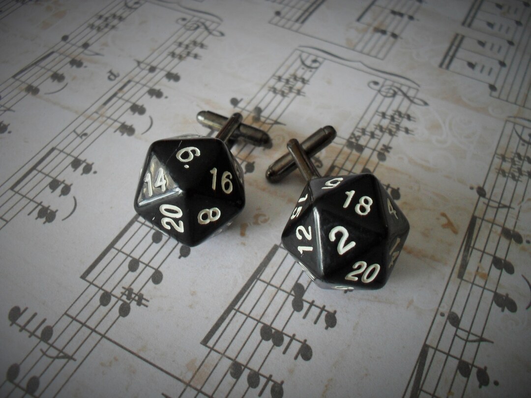 20 SIDED DICE CUFFLINKS / Gift for Him / Unique Gift / Upcycled ...