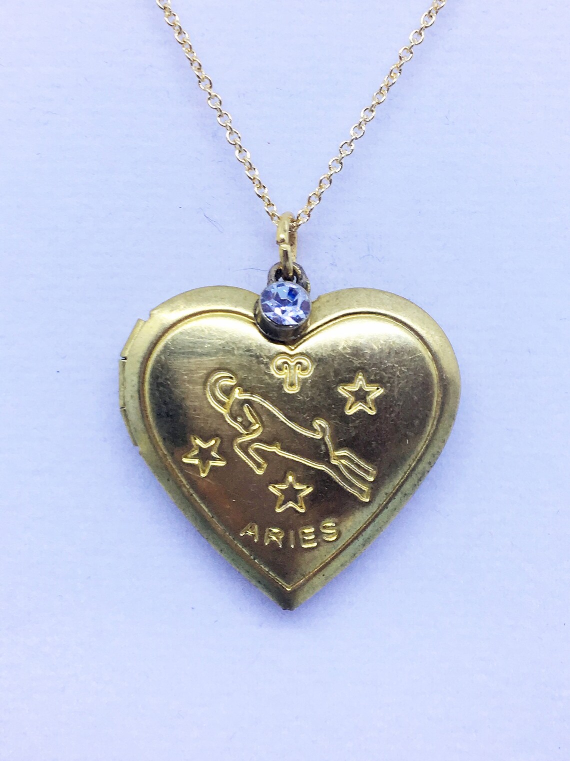 Zodiac Heart Locket Necklace / Zodiac Sign / Vintage Lockets / - Etsy