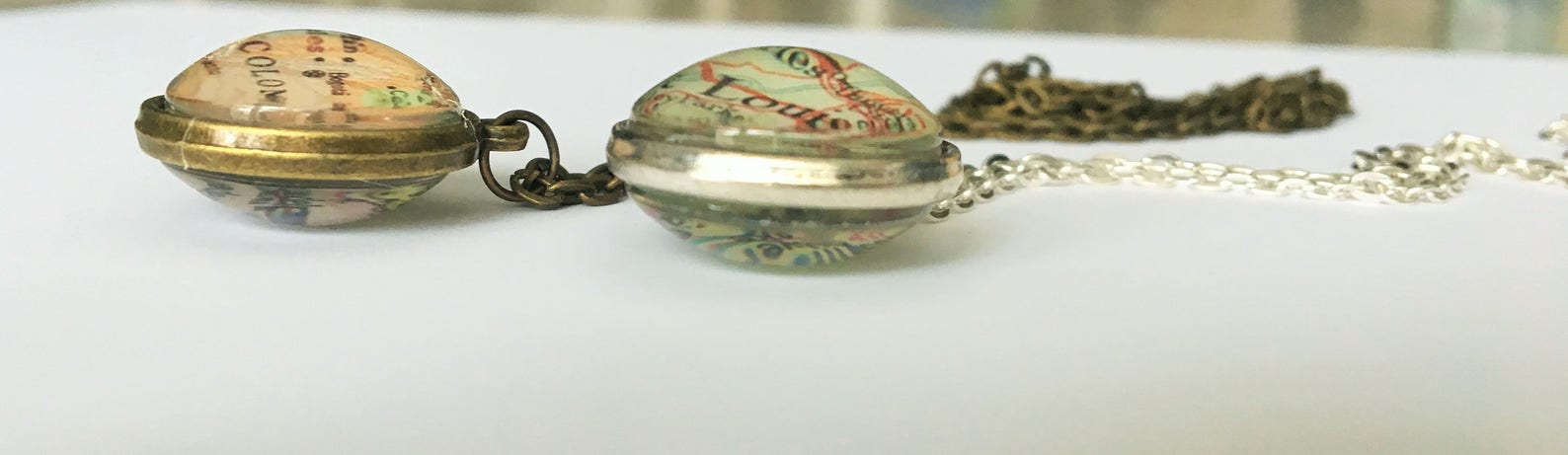 Dual Sided Custom MAP Necklace / Map Pendant / You Pick the Locations ...