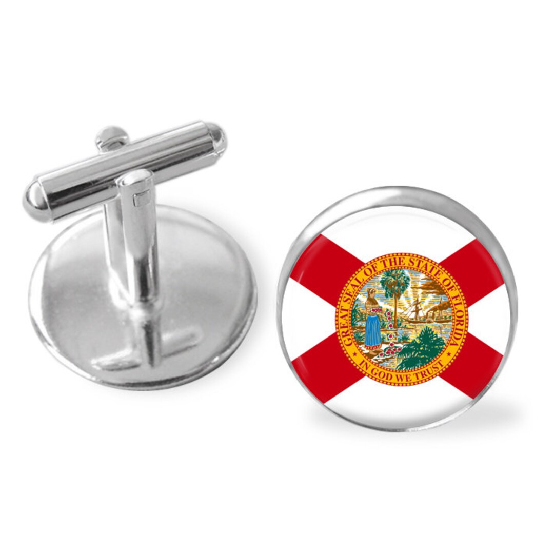 FLORIDA State Flag Cufflinks / Flag Cuff Links / Florida Flag Jewelry ...