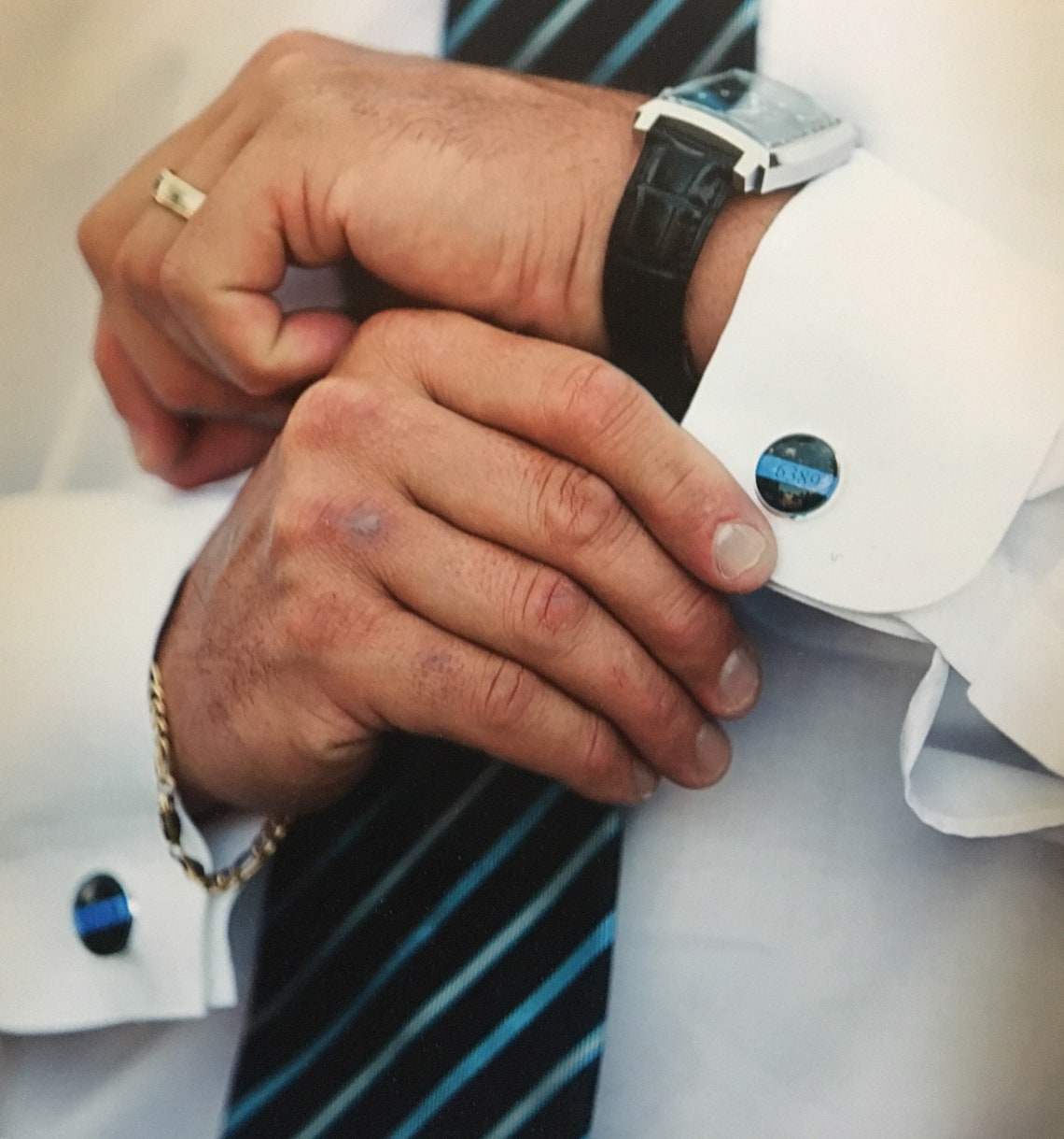 Thin Blue Line CUFFLINKS / Police Cuff Links / Personalized | Etsy