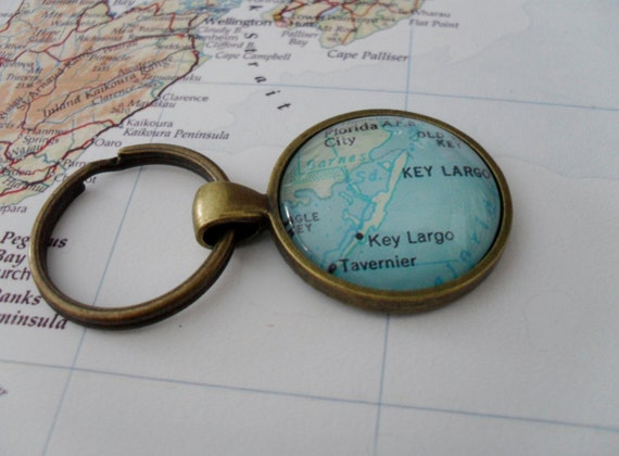 KEY LARGO Map KEYCHAIN / Florida Keys / Travel Souvenir / Key - Etsy