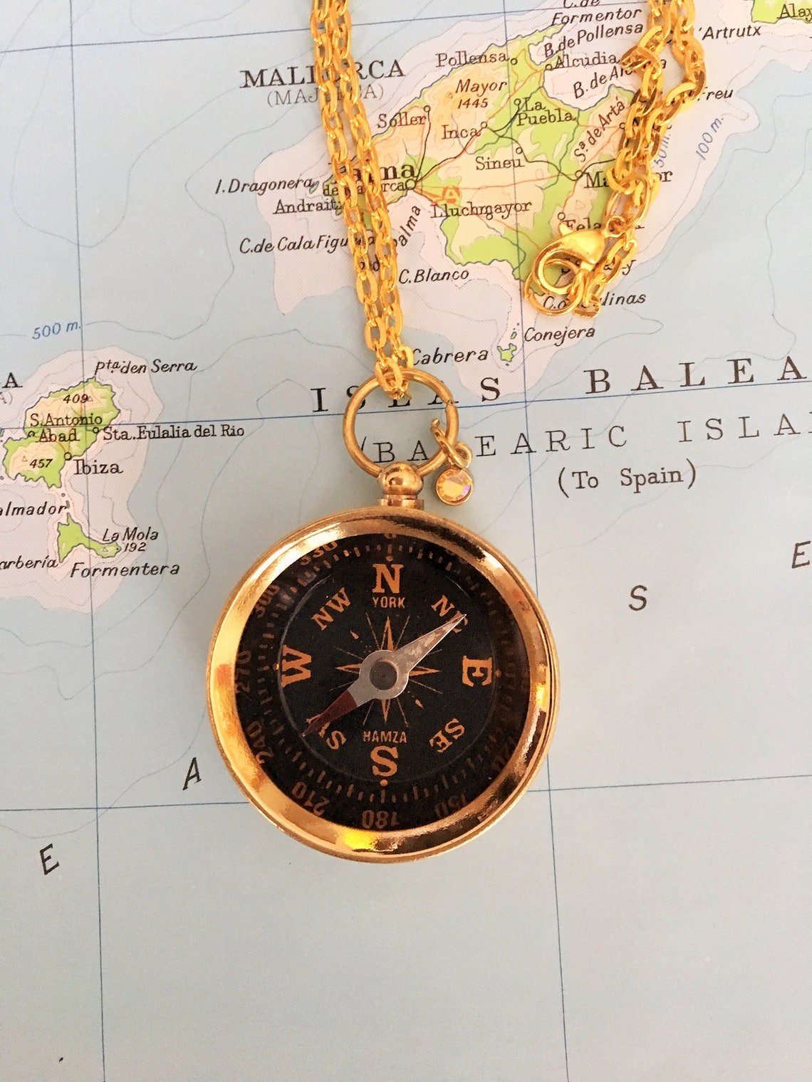 REAL WORKING COMPASS Necklace / Gift for Traveler Hiker / Wanderlust ...