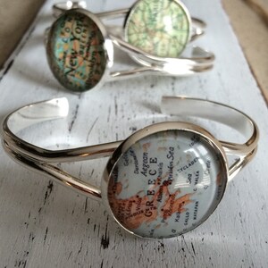 CUSTOM MAP Cuff BRACELET / Any City or Country / Gift for Her ...