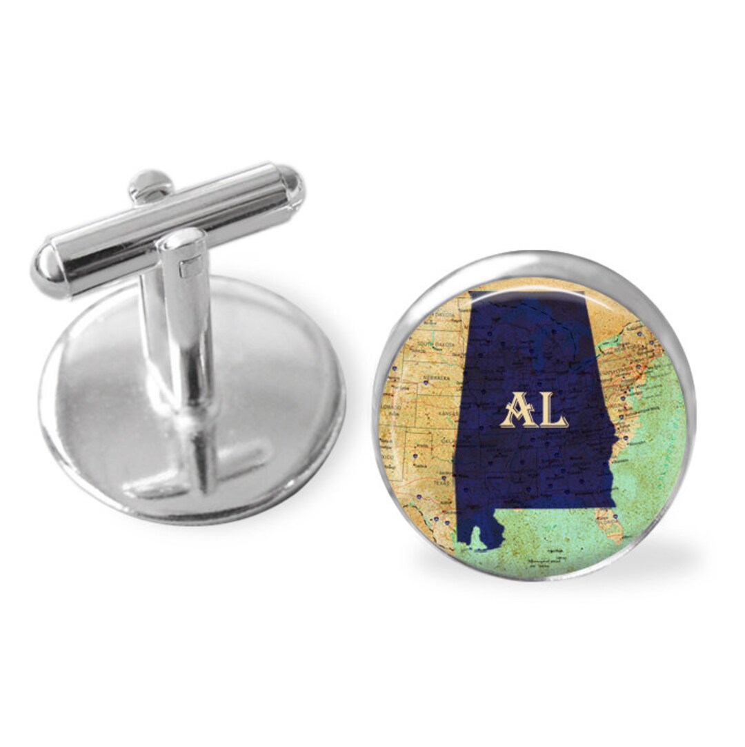 ALABAMA STATE Map Cufflinks / Alabama Cuff Links / AL Cufflinks ...