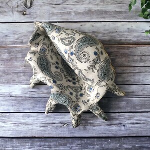Blue Paisley Decoupaged Large Spider Conch Sea Shell / Coastal Decor ...