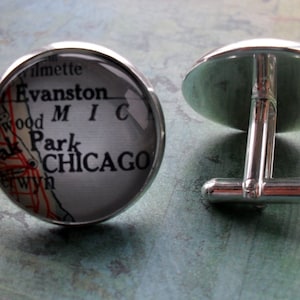 Custom Map Cufflinks / Personalized Map Cuff Links / Groomsmen Gift ...