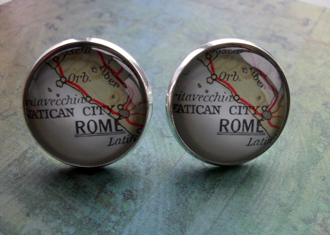 Custom Map Cufflinks / Personalized Map Cuff Links / Groomsmen Gift ...