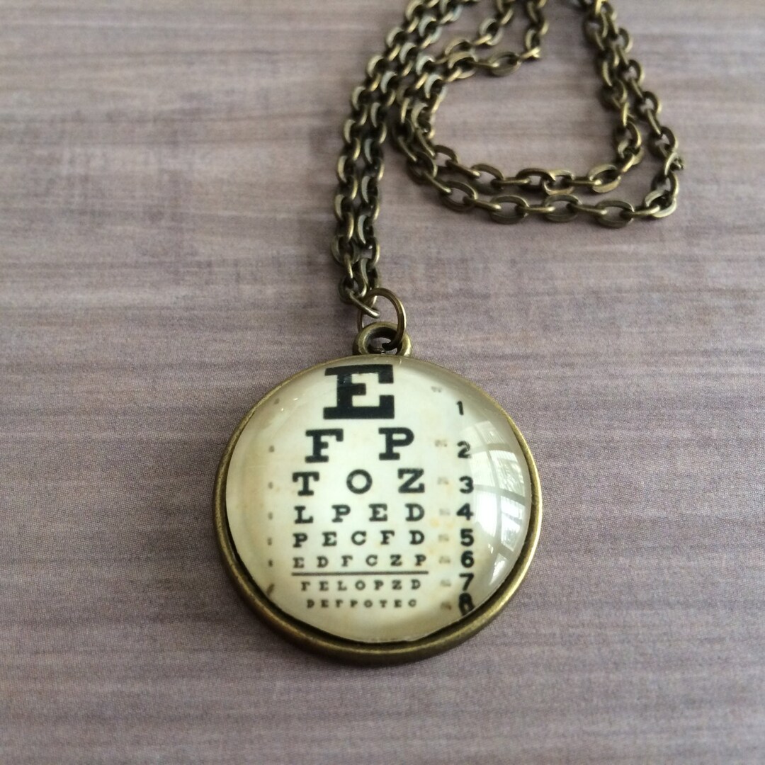 EYE CHART Pendant Necklace / Eye Sight Testing Chart / Gift for Her ...
