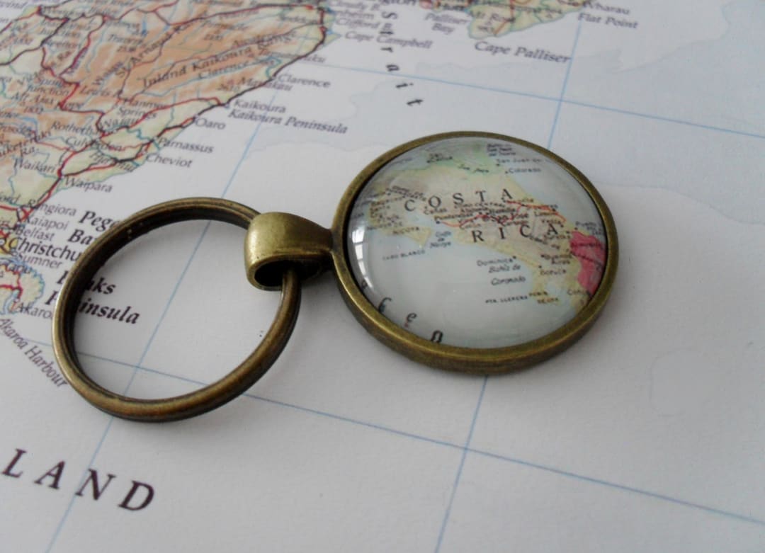 COSTA RICA Map KEYCHAIN / Travel Souvenir / Costa Rica Souvenir ...